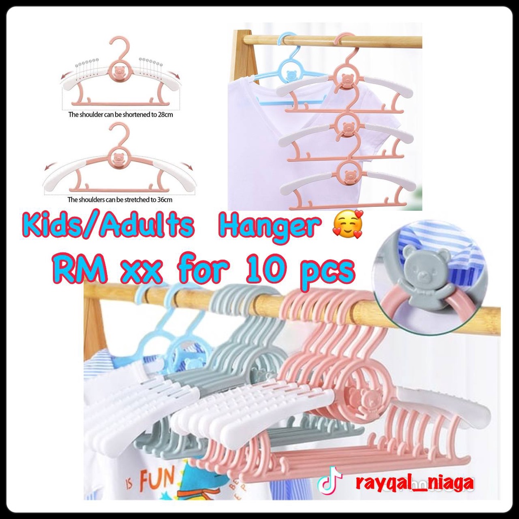 Kid Hanger Baju Murah Adjustable Kids Hangers Hooks Penyangkut Baju ...