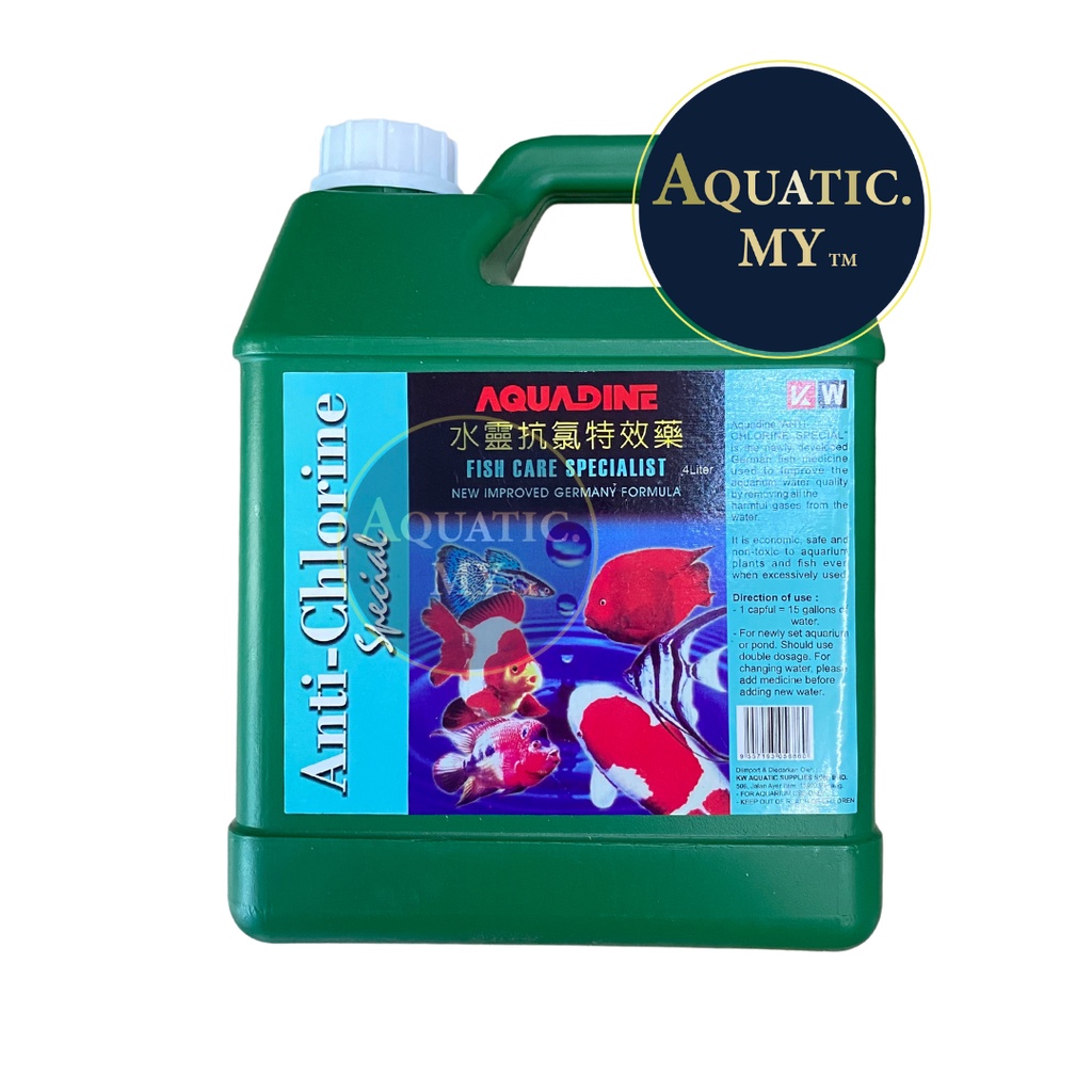 Aquadine Anti Chlorine Special For Aquarium (4 Litre) | Shopee Malaysia