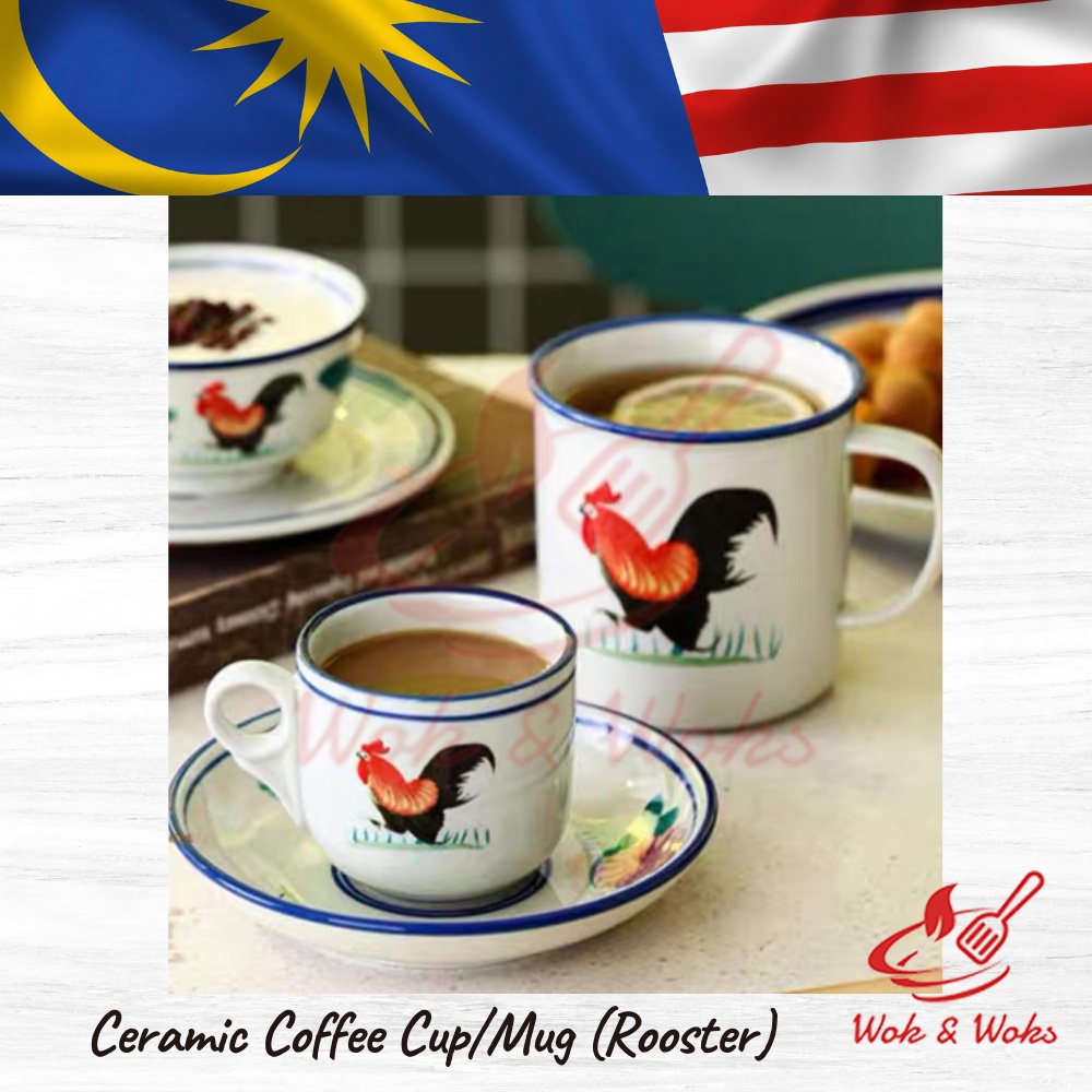 Classic Ceramic Coffee Tea Cup@Mug / Cawan Kopi Teh Seramik Klassic (Rooster) | Shopee Malaysia