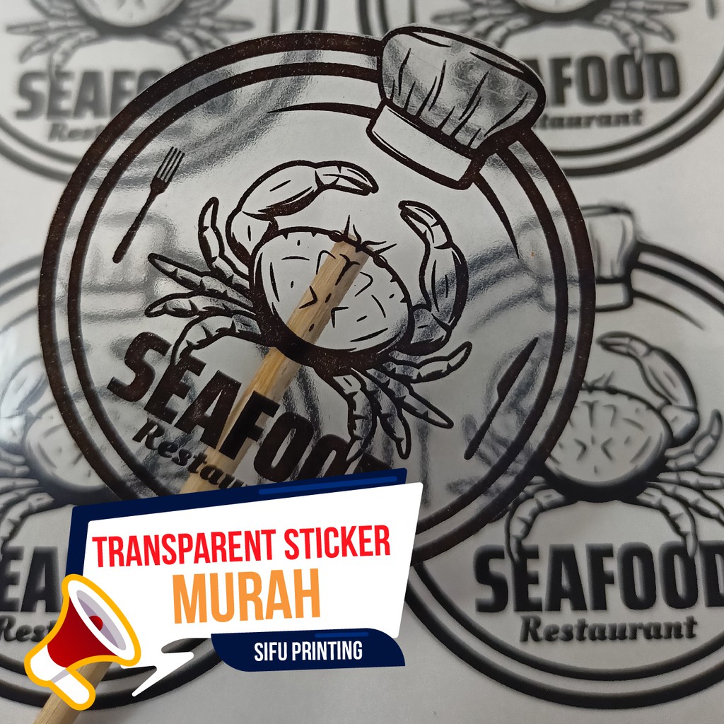 🔥 Transparent Sticker Murah 🔥 Minimum Order 50 pcs | 4 Colour Print ...