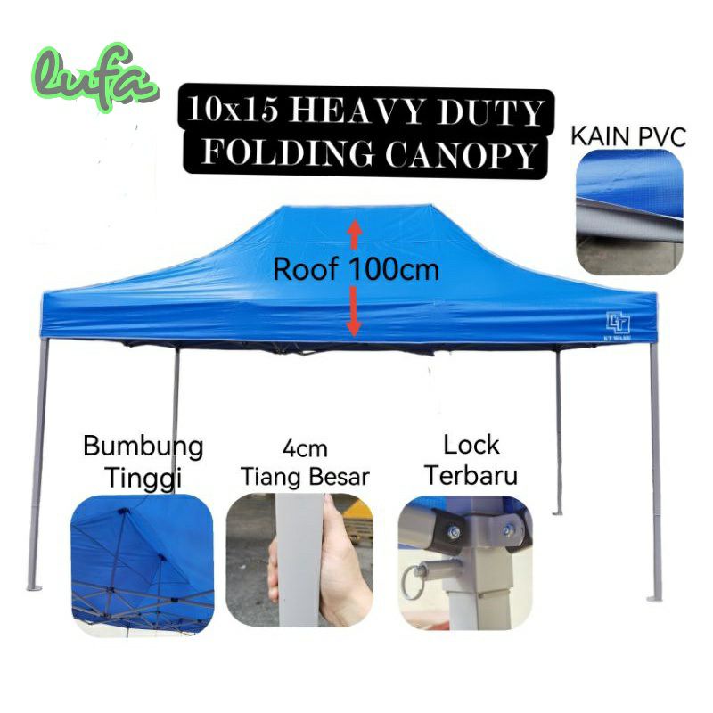 10x15 HEAVY DUTY FOLDING CANOPY TENT kanopi bazar pasar malam BAZAR ...