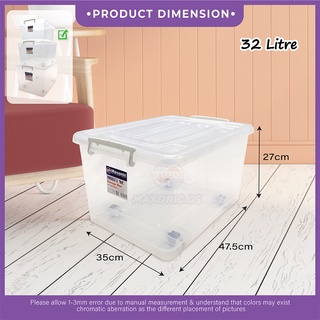 MAXONIC 75L COMBO SET 3 IN 1 MULTIPURPOSE STORAGE BOX | TRANSPARENT BOX WITH WHEELS | KOTAK ...