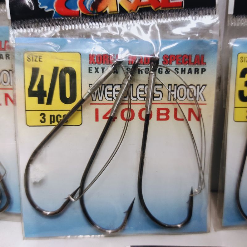 CORAL WEEDLESS HOOK 1400BLN mata kail haruan geli toman | Shopee Malaysia