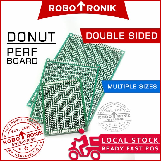 Donut (Perf) Double Sided Board - Pitch 2.54mm Double Side Prototype ...