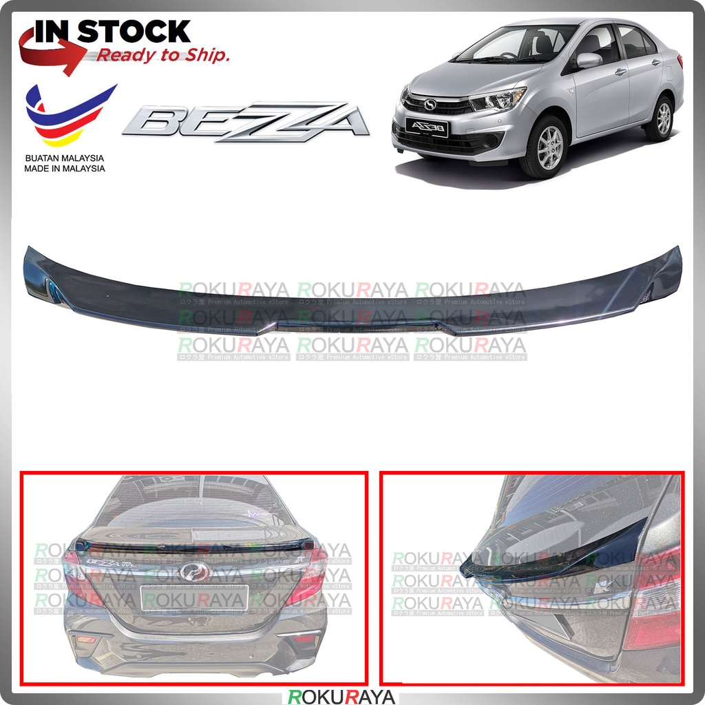 [BLACK] Perodua Bezza Gear Up Add On Ducktail ABS Plastic Rear Bonnet ...