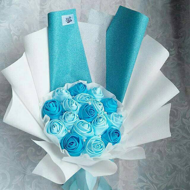 Satin Ribbon Flower Bouquet | Flower bouquet | Shopee Malaysia