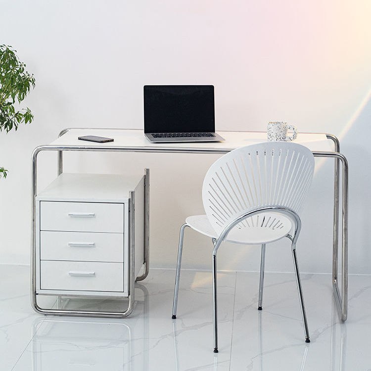 [PRE ORDER] Luxury Modern Nordic Stainless Steel Tube Office Table ...