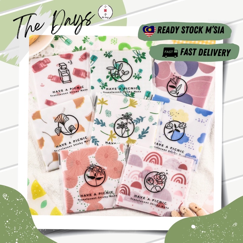 THE DAYS 30pcs INS Salt Style Sulphuric Acid Paper Notes Transparent ...