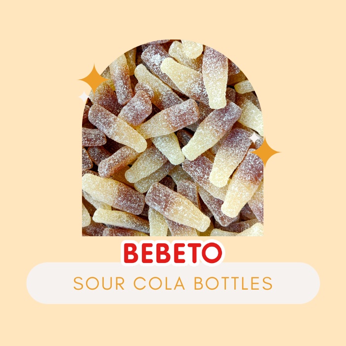 Bebeto Sour Cola Bottles +-100g Repack Gummy Candy (HALAL) | Shopee ...
