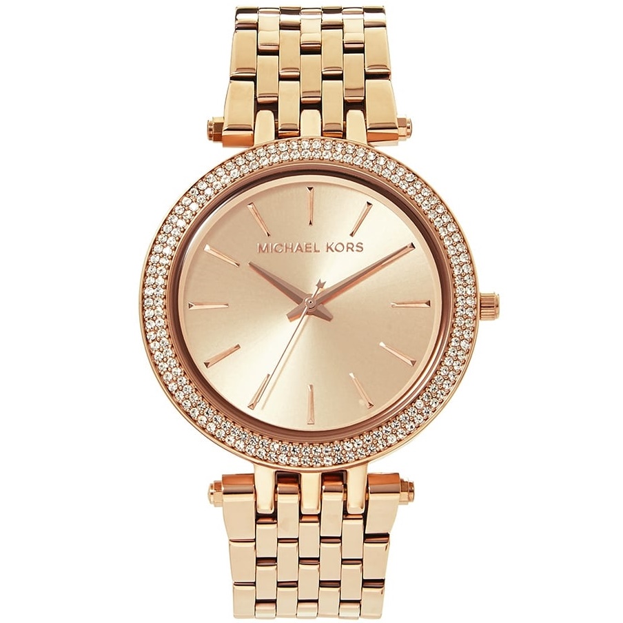 Michael Kors Women's Darci Crystal Bezel Rose Gold-Tone Watch MK3192 ...