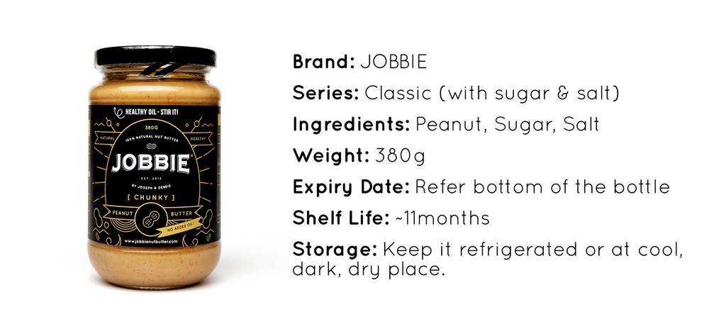 JOBBIE Peanut Butter - Chunky Classic (380g) | Shopee Malaysia