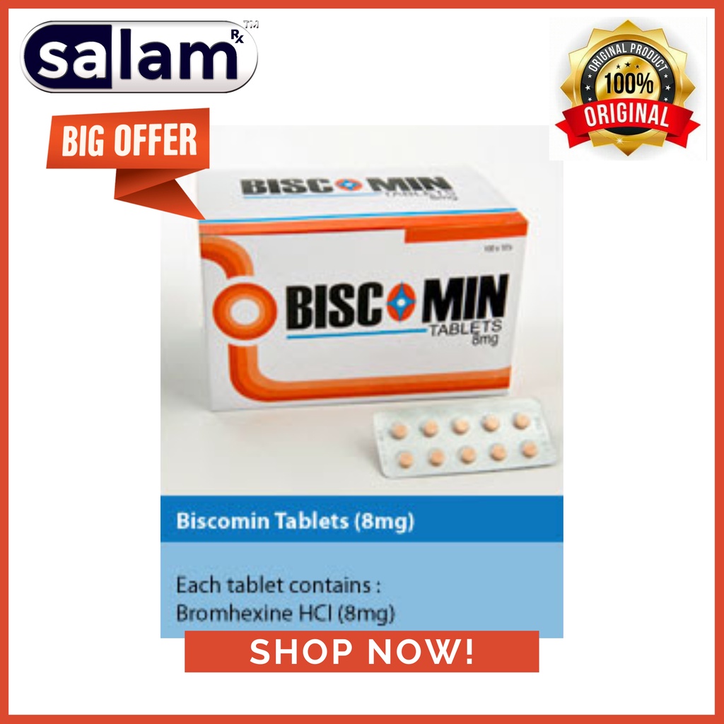 MPI BISCOMIN BROMHEXINE 8MG TABLET 10'S [ UBAT CAIR KAHAK ] | Shopee ...