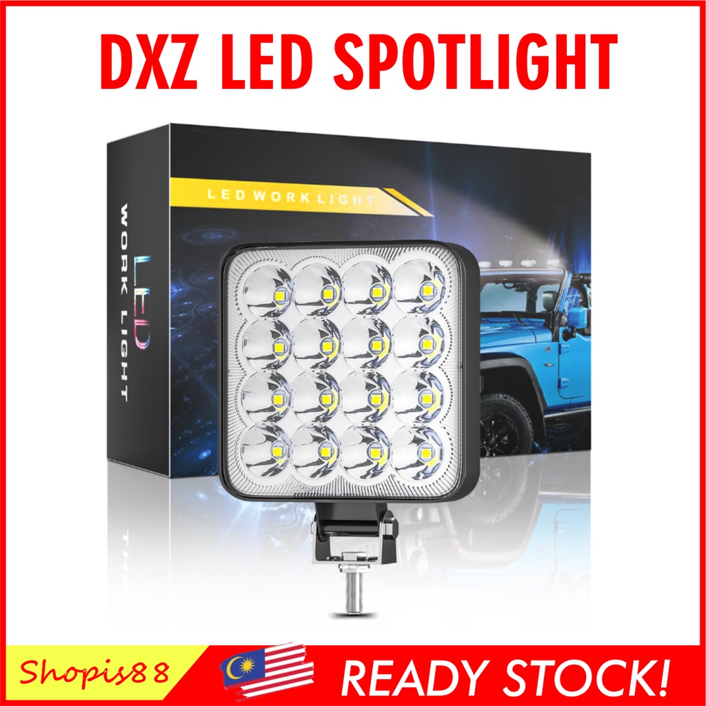 LED Work Light Bar Square Spotlight 16LED 4Inch 48W Work Light ...