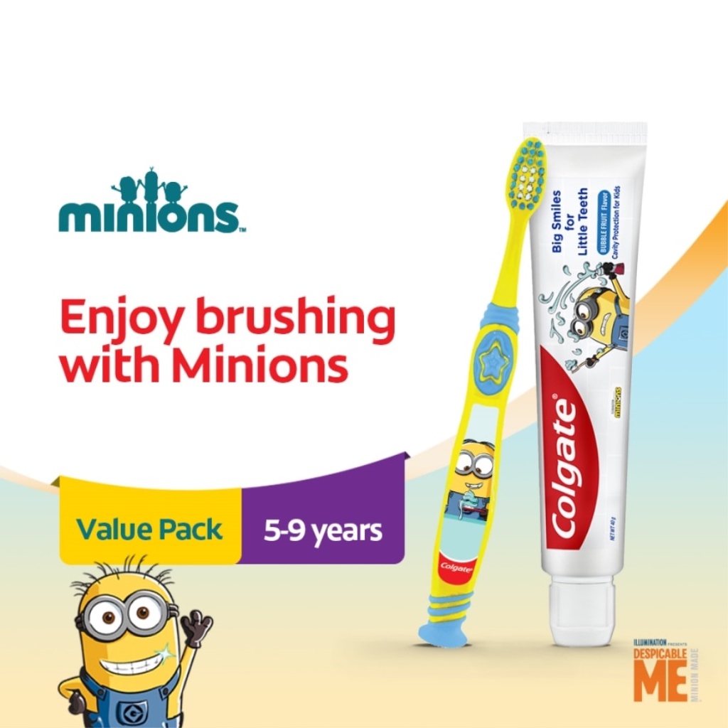 COLGATE Kids Minion Travel Kit (Toothpaste + Toothbrush) | Shopee Malaysia