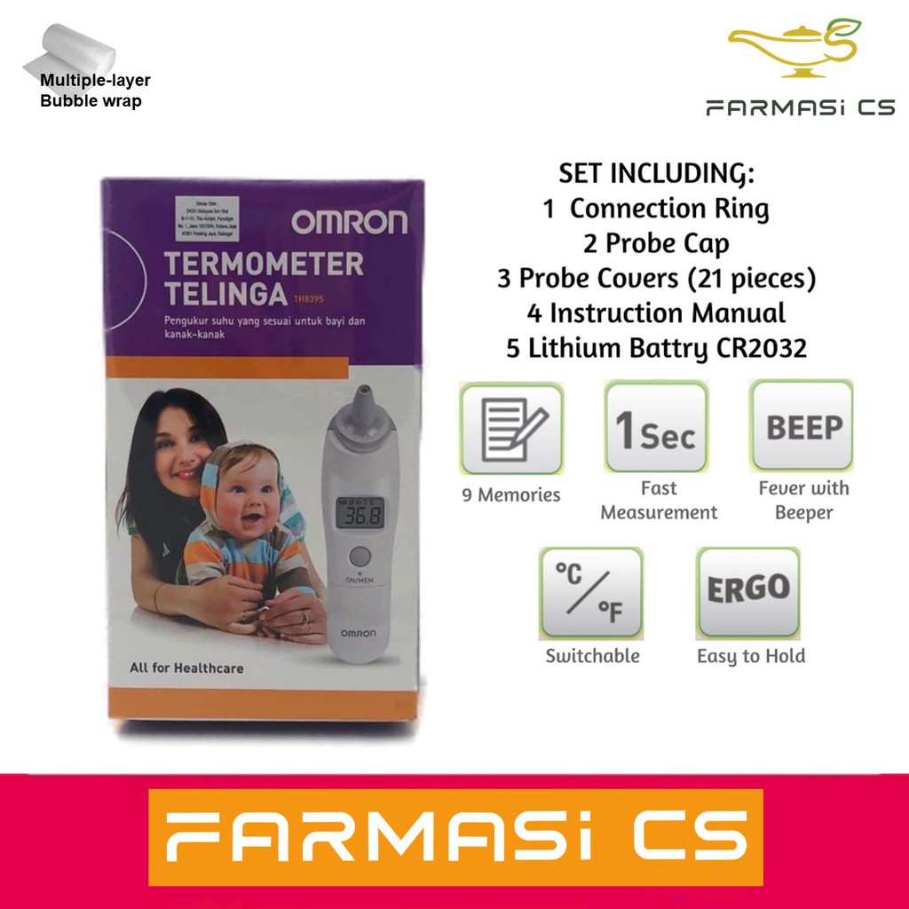 Omron Ear Thermometer TH839S ( MC-523 ) One Year Warranty with Probe ...