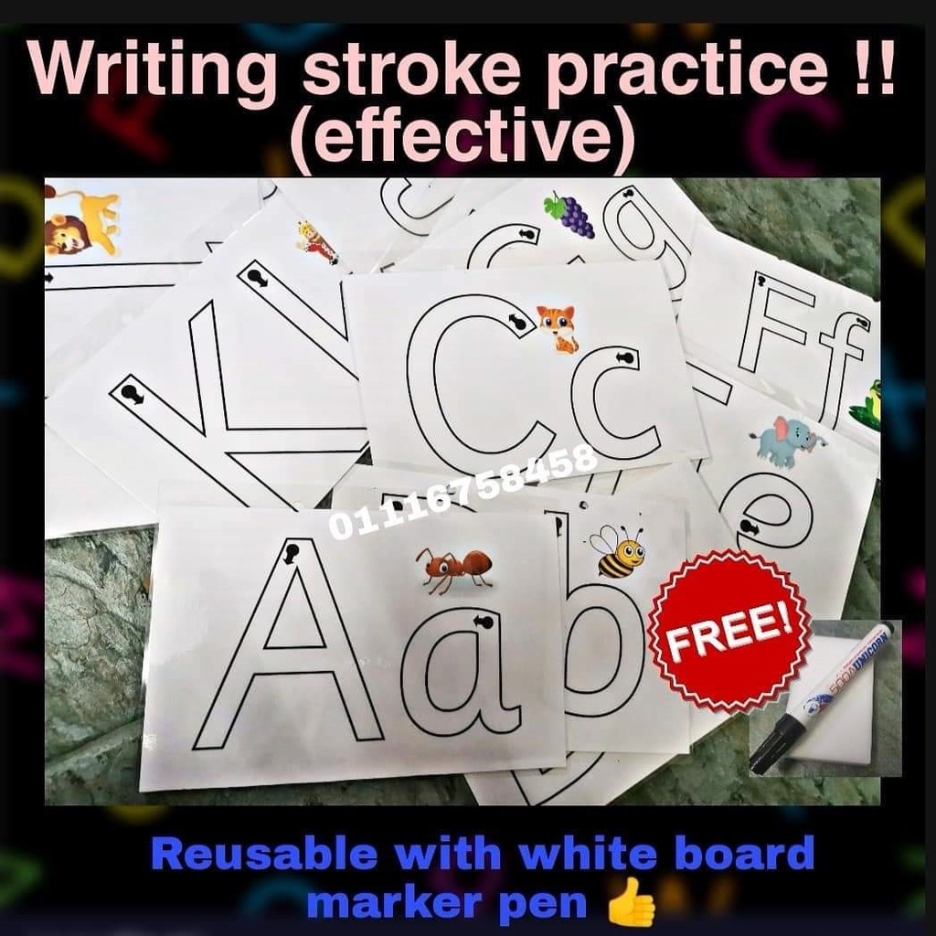 Reusable Letter strokes Flash Card | Shopee Malaysia