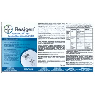 Bayer Resigen Insecticide 1L / BTL / racun semburan nyamuk Thermal ...