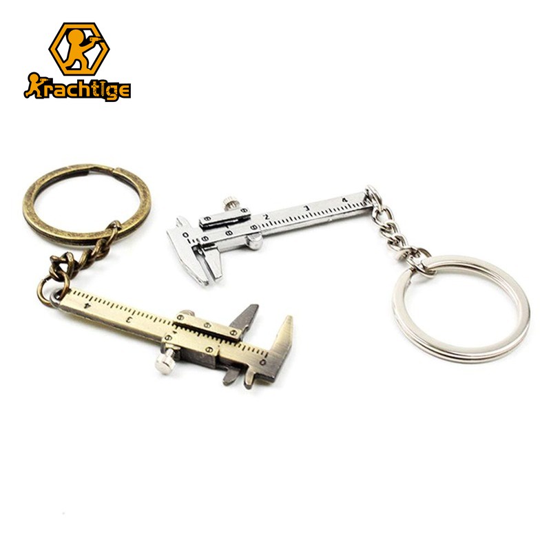New Style Mini Metal Movable Vernier Caliper Ruler Model Keychain Gauge ...