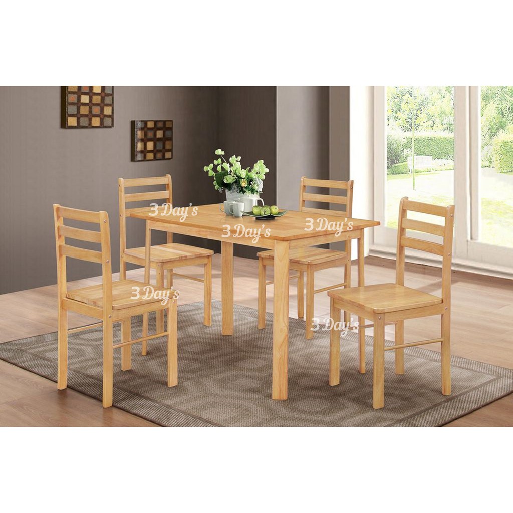 Dining Set - Starter 1 + 6 Seaters (NATURAL COLOR) | Shopee Malaysia