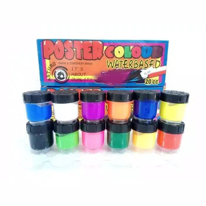 Asturo Poster Paint Set Of 12 Colors X 20cc | Shopee Malaysia