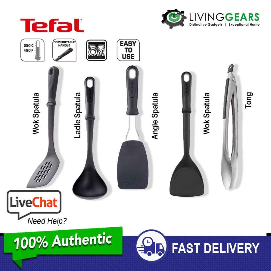 Tefal Comfort Slotted Turner Spatula/Ladle Spatula/Wok Spatula/Angle ...