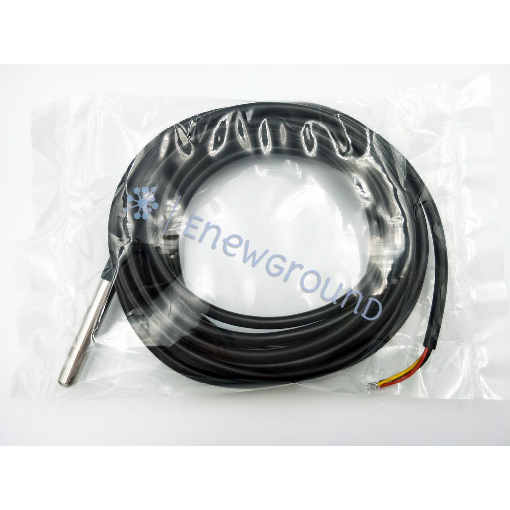 Temperature sensor (DS18B20, waterproof, 3 meters) | Shopee Malaysia