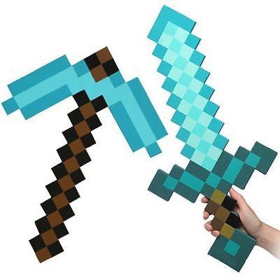 Minecraft Large Blue Diamond Sword Pickaxe axe EVA Weapons | Shopee ...