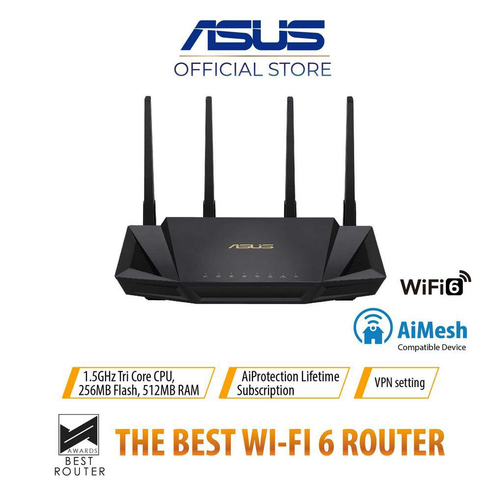 ASUS Router RT-AX3000 AX3000 Dual Band WiFi 6 Router MU-MIMO and OFDMA ...