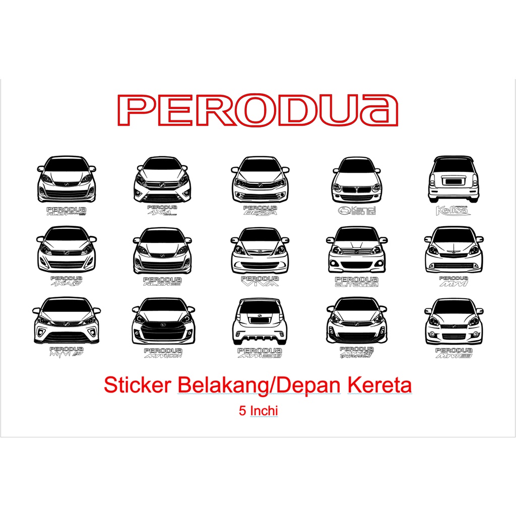 Sticker Kereta, Sticker Belakang Perodua Myvi,Alza,Axia,Bezza,Kancil ...