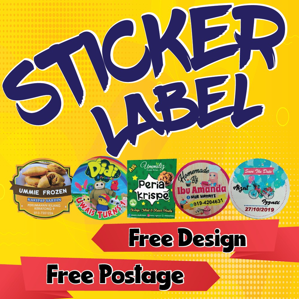 Sticker Label Produk Custom Made Murah Design Percuma (PROMOSI FREE ...