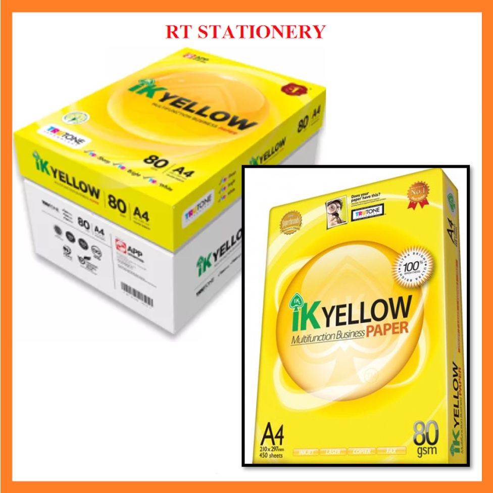 IK Yellow A4 Copier Paper 80gsm 450's | Shopee Malaysia