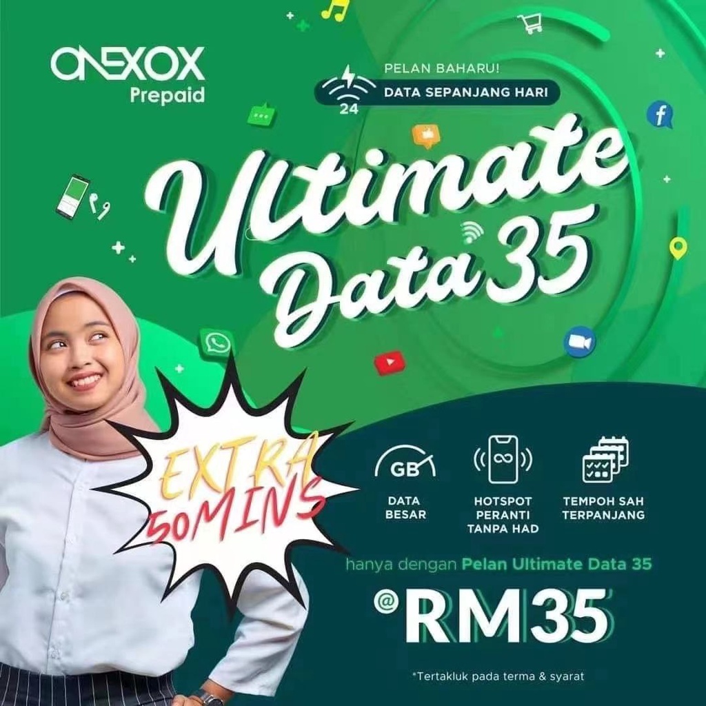 Free Delivery ( ONEXOX UNLIMITED DATA ) ONEXOX ULTIMATE 35 PREPAID ...