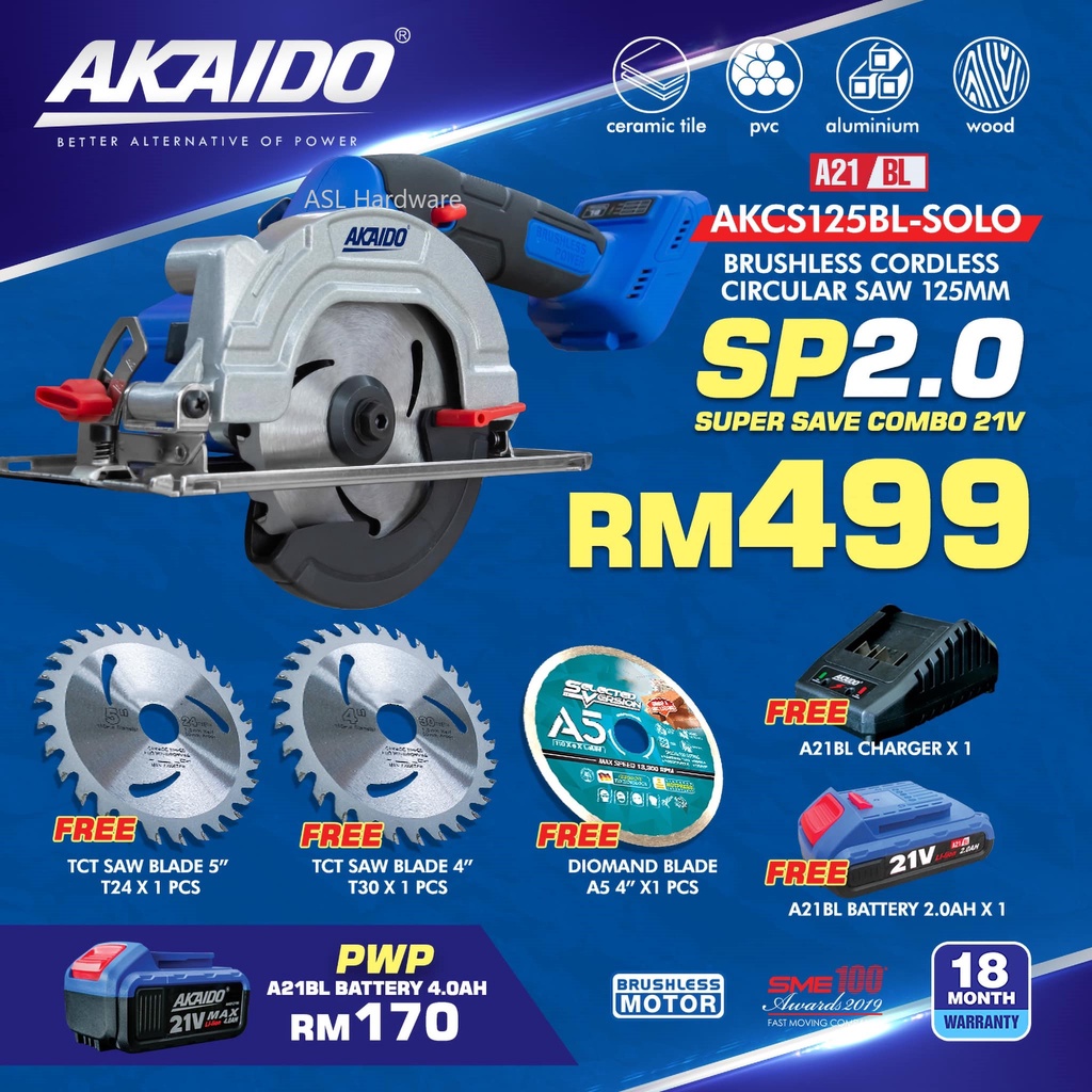 AKAIDO 125mm 165mm Circular Saw Cordless Wood Cutting Machine Angle ...