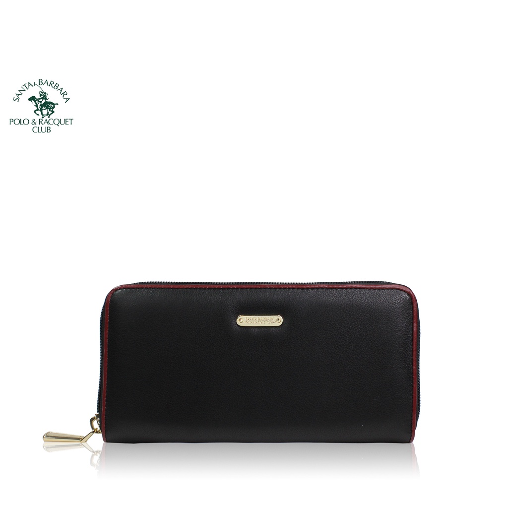 Santa Barbara Polo & Racquet Club Women Genuine Leather Zipper Long ...