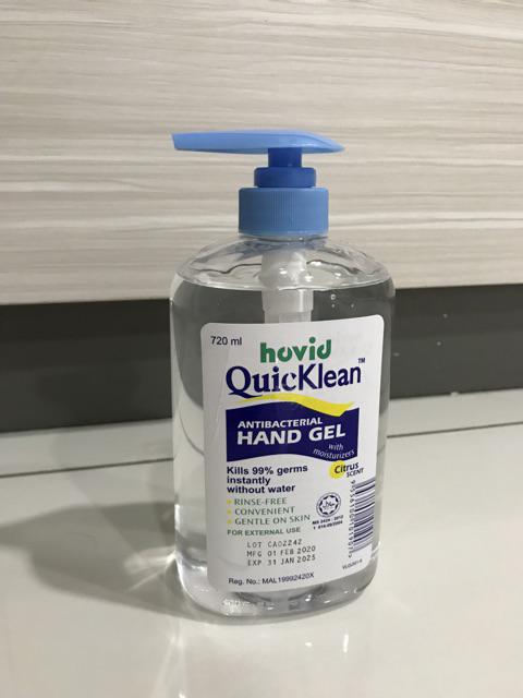 720ml Hovid QuicKlean Antibacterial Hand Gel (Hand Sanitizer) | Shopee ...