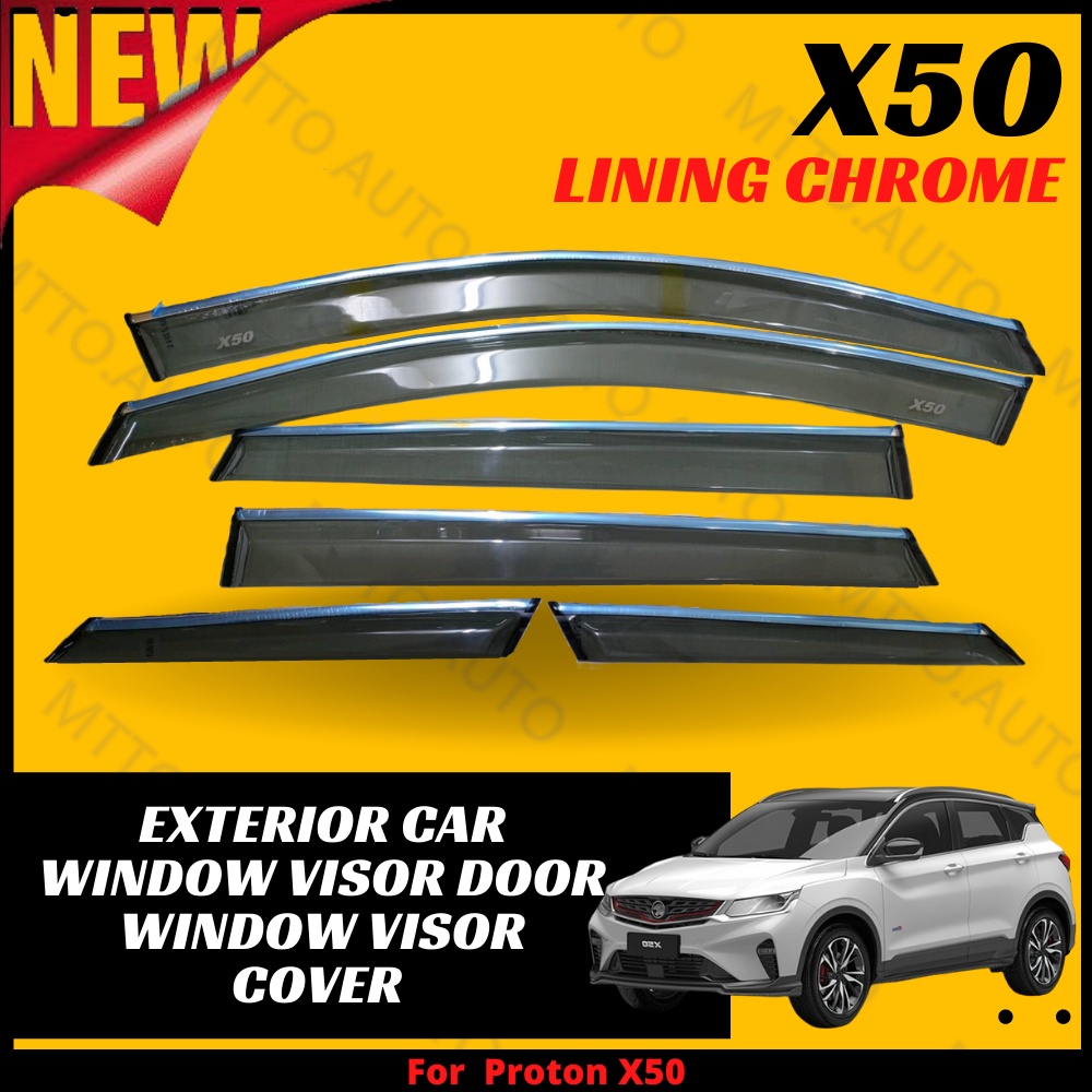 MTTO Proton X50 6pcs Exterior Car Window Visor Door Window Visor Cover ...