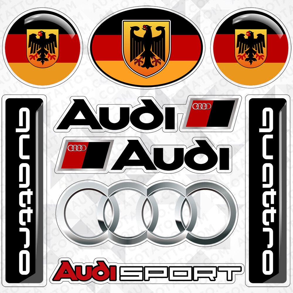 For Audi Sport Racing Car Logo Sticker Vinyl Decal Stripes Logo Decor ...