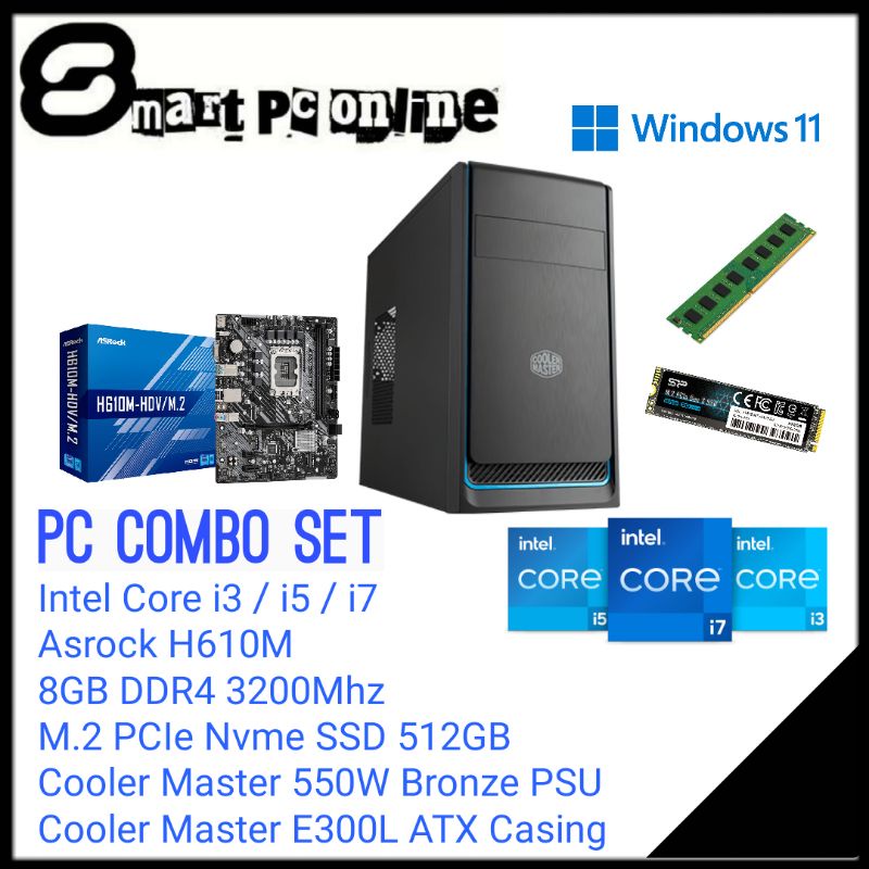 SMARTPC Office/Home PC Package (i3-12100/ i5-12400/ i7-12700) | Shopee Malaysia