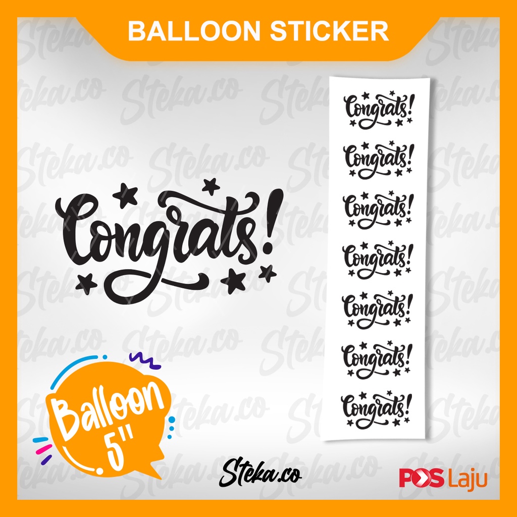 [ 7in1 ] Congrats Sticker for "5 Inch" Balloons [Code: CONGRATS-5IN-001 ...