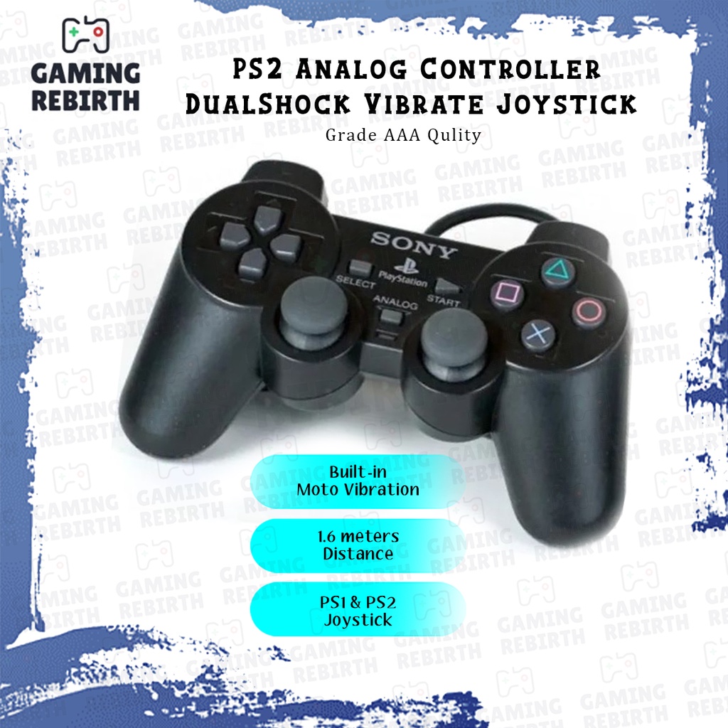 PS2 Analog Controller DualShock Vibrate Joystick [Ready Stock] | Shopee ...