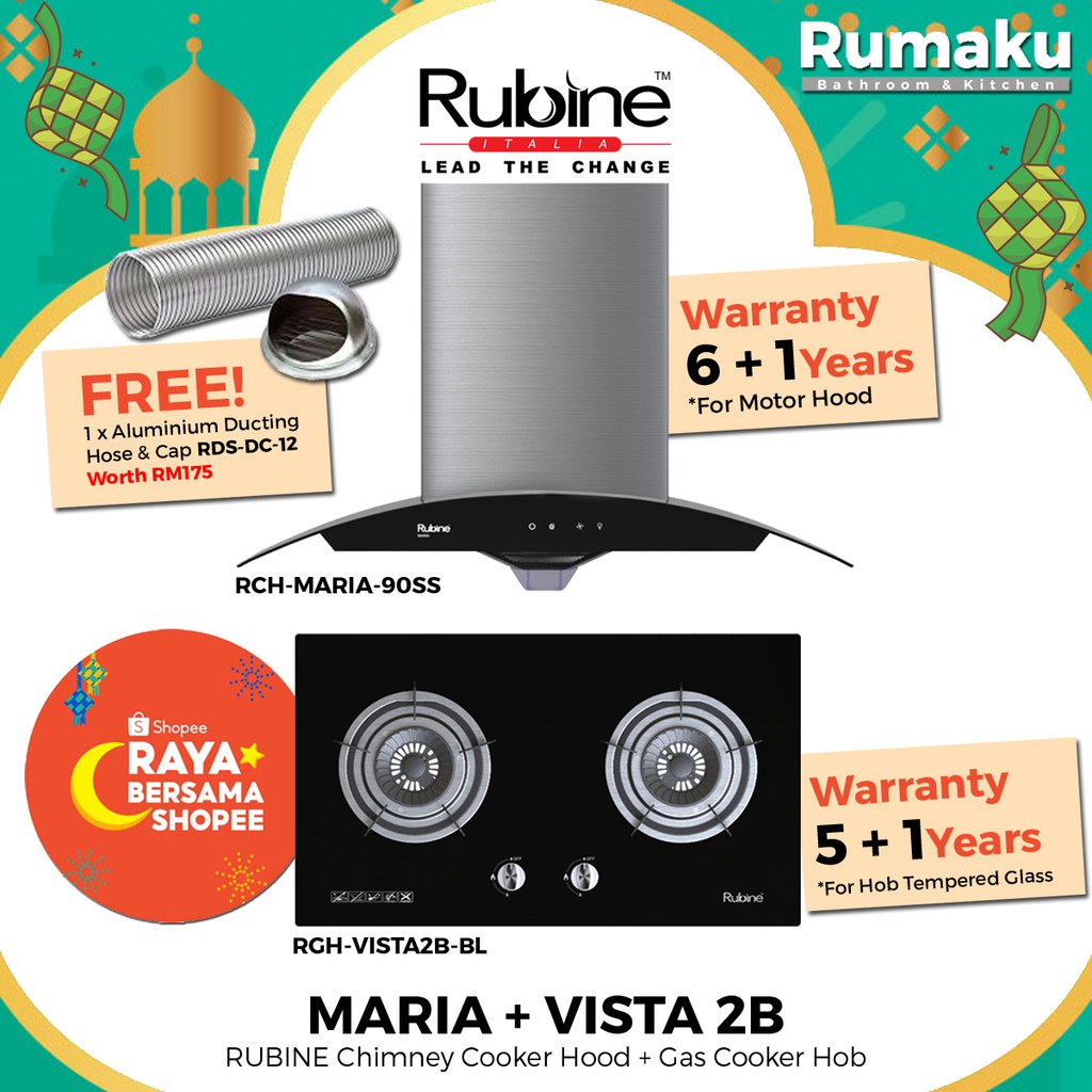 Rubine special duo package maria cooker hood + vista2b built-in gas ...