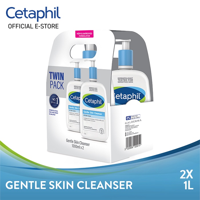 Cetaphil Twin Pack Gentle Skin Cleanser For Face & Body For Sensitive ...