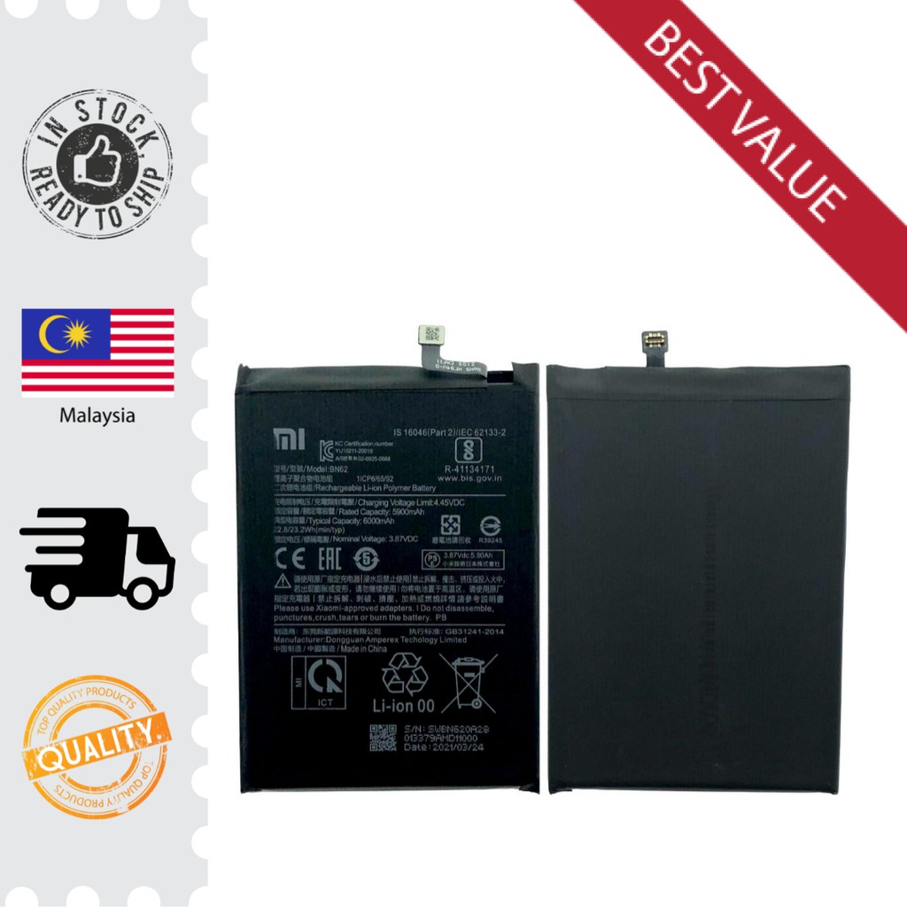 Redmi 9T BN62 Battery | Shopee Malaysia
