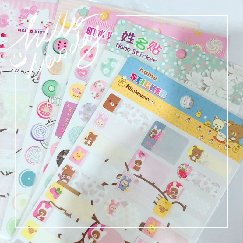 Cute Name Sticker Cartoon Label Sticker waterproof | Shopee Malaysia