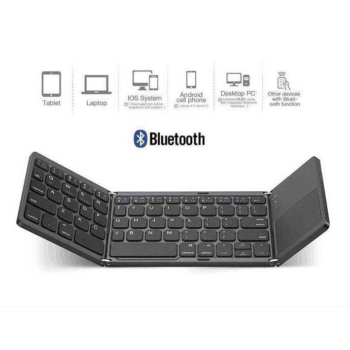 B033 Mini Folding Keyboard Bluetooth Foldable Wireless Keypad With Touchpad For Windows Android