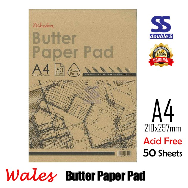 Butter Paper A4/Uni Or Wales Butter Paper Pad/50sheets | Shopee Malaysia
