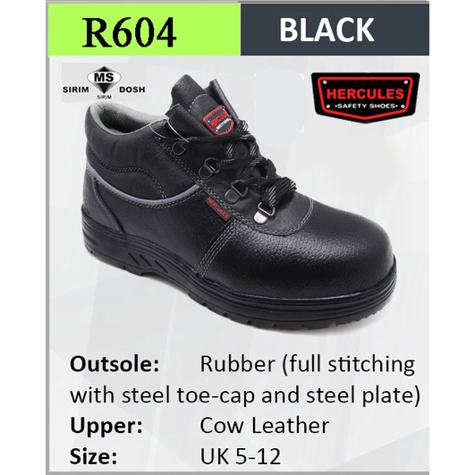 Hercules Safety Shoes Cow Leather SIzes 5-13 R604 SIRIM DOSH | Shopee Malaysia