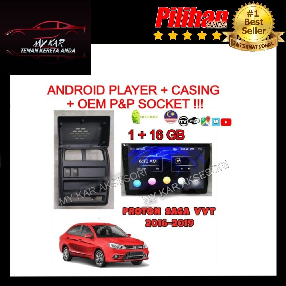 PROTON SAGA VVT 16 LOW SPEC BIG SCREEN ANDROID 12 MEDIA PLAYER WITH ...
