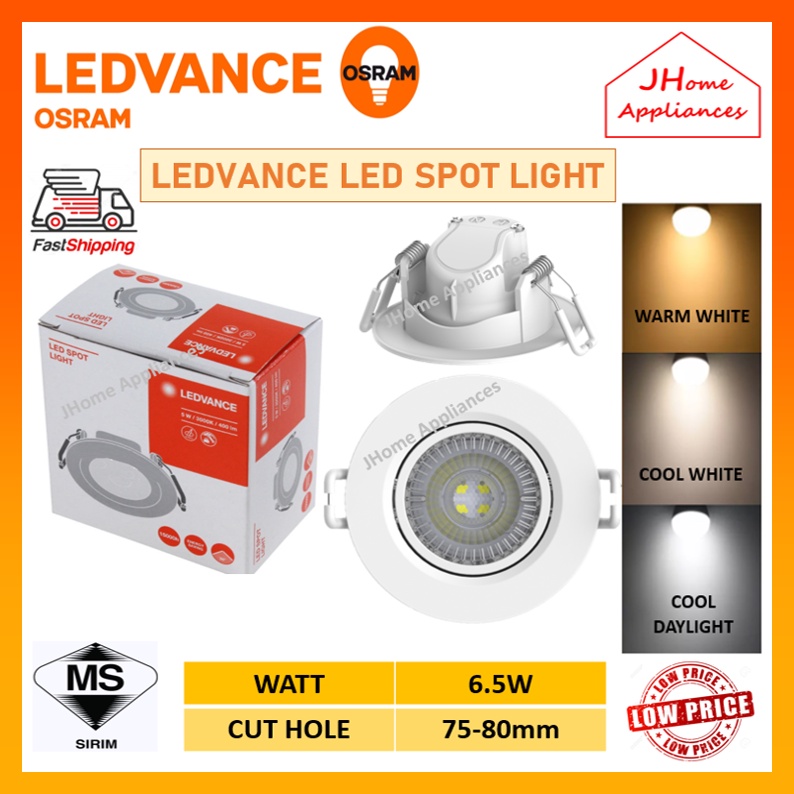 OSRAM LEDVANCE LED SPOTLIGHT 6.5W EYEBALL ENERGY SAVING CEILING LIGHT ...