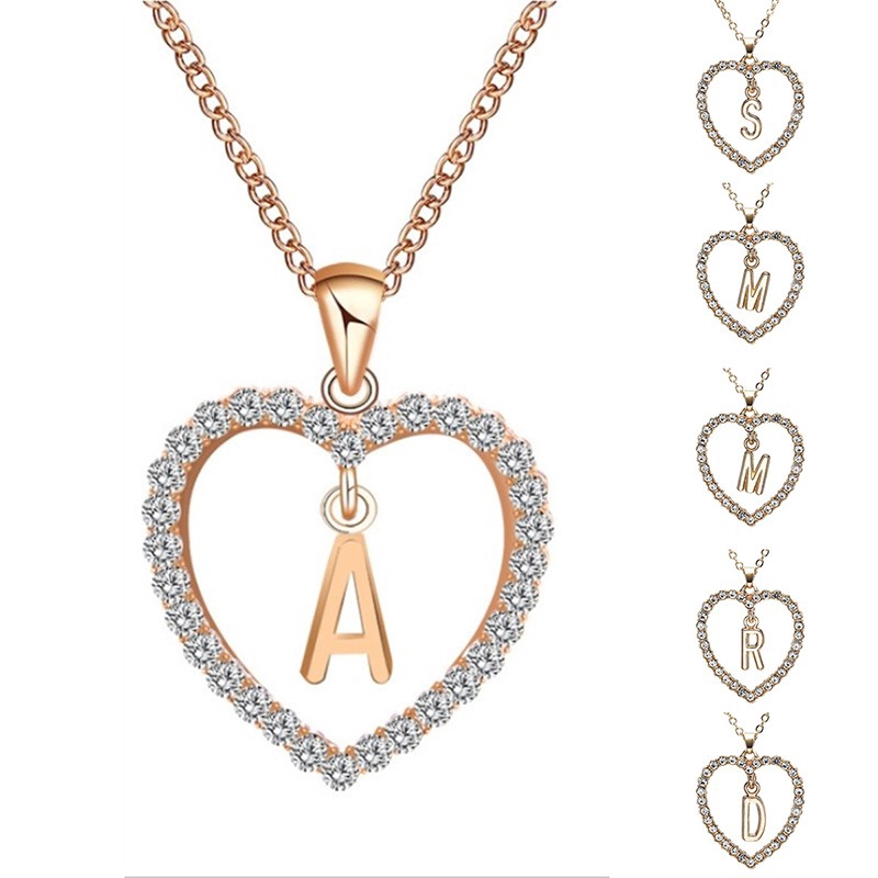 Kalung Titanium Fashion Rantai Huruf Liontin 26 Hadiah Huruf Inggris ...